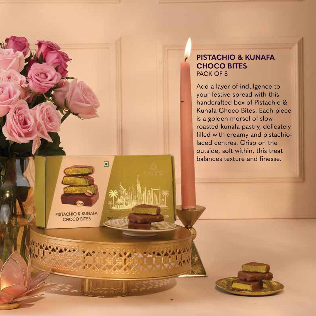 Luxury Diwali Corporate Gift | Pistachio Kunafa Choco Bites